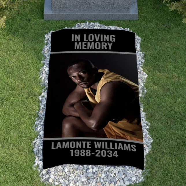 In Loving Memory Custom Photo Grave Cover Blanket Banner | Zazzle