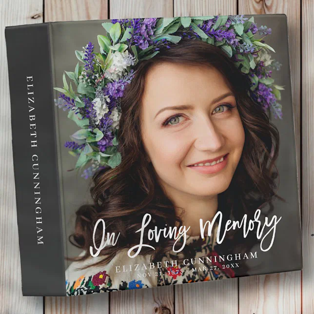 In Loving Memory Custom Photo Memorial 3 Ring Binder | Zazzle