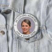 In Loving Memory Custom Photo Memorial Button | Zazzle