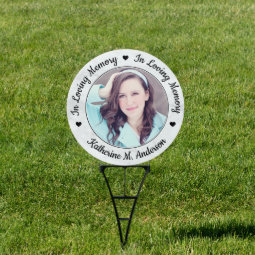 In Loving Memory Custom Photo Memorial Grave Sign | Zazzle