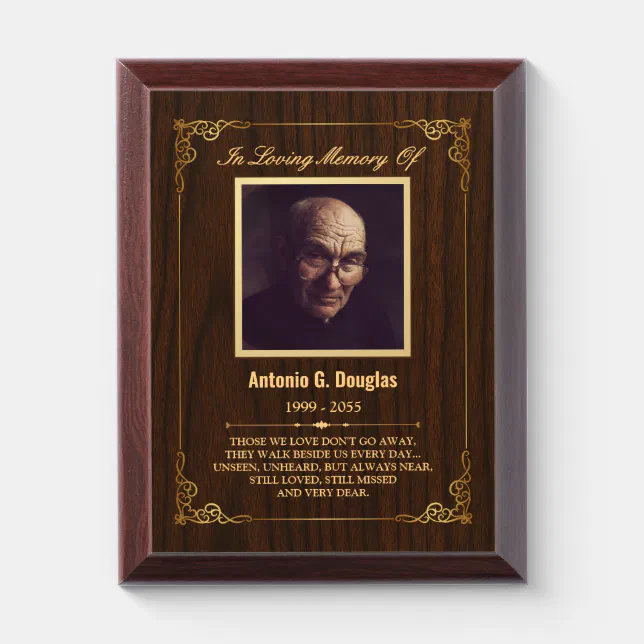 In Loving Memory Custom Photo Memorial Plaque | Zazzle