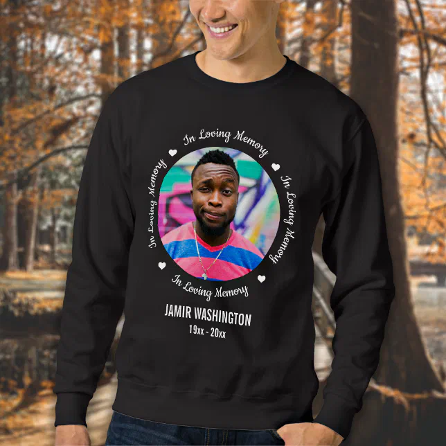 In Loving Memory Custom Photo Memorial Sweatshirt | Zazzle