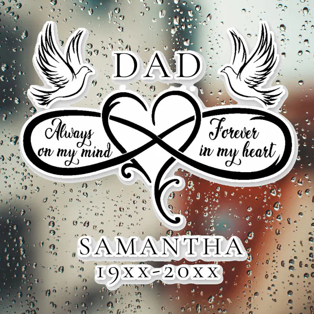 In Loving Memory Dad Custom Car decals | Zazzle