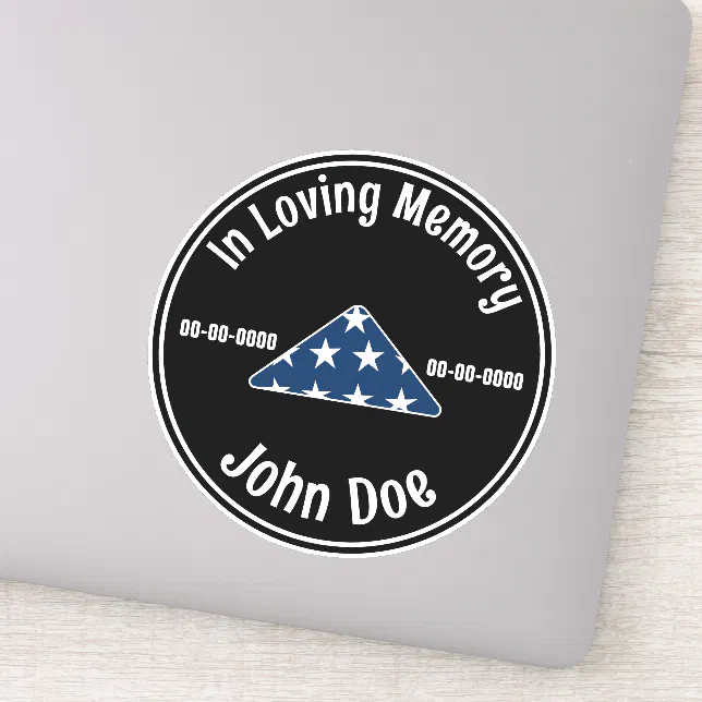 In Loving Memory Dark Veteran Sticker | Zazzle
