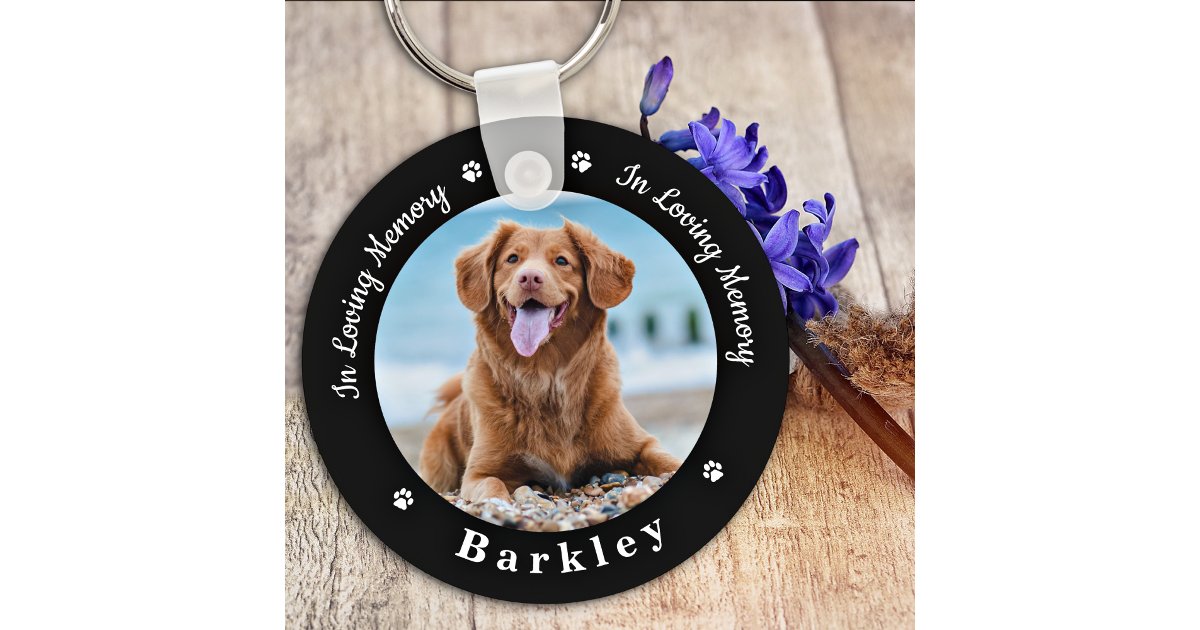 In Loving Memory Dog Loss 2 Photo Pet Memorial Keychain | Zazzle