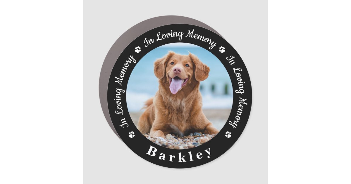 In Loving Memory Dog Loss Photo Pet Memorial Car Magnet | Zazzle