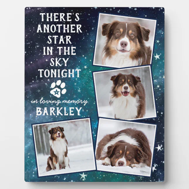 In Loving Memory Dog Memorial Photo Collage Plaque | Zazzle