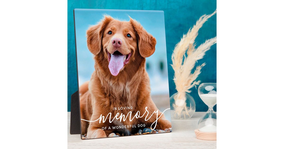 In Loving Memory Dog Memorial Photo Plaque | Zazzle