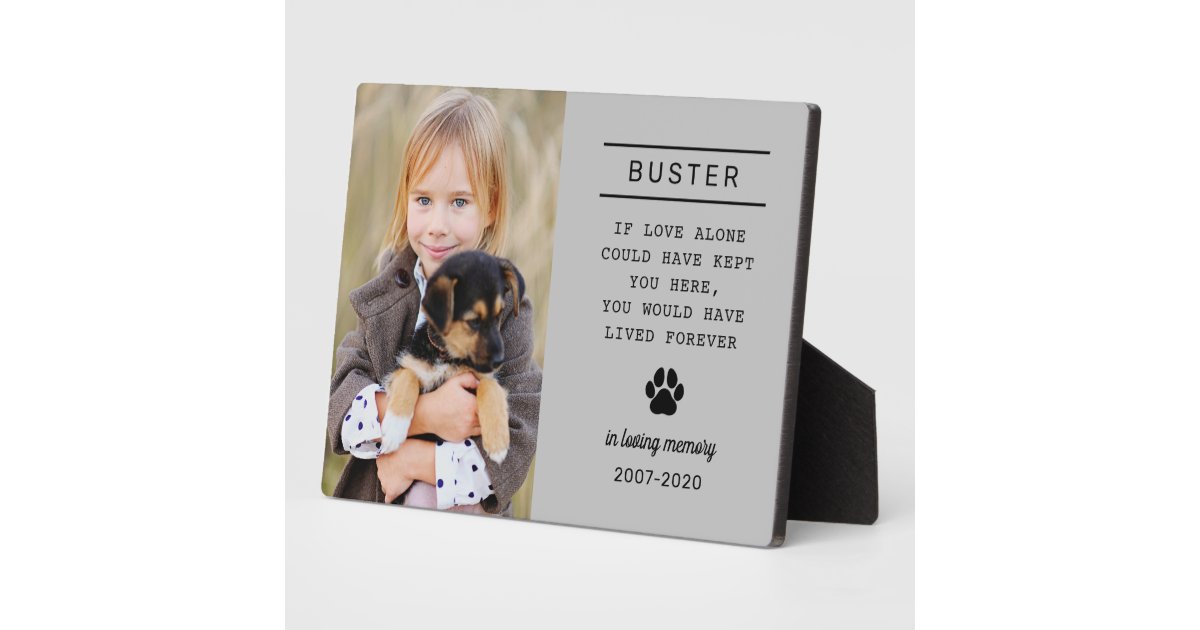 In Loving Memory Dog Personalized Photo Memorial Plaque | Zazzle