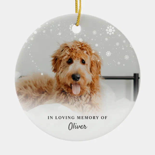 In Loving Memory Dog Pet Photo Ceramic Ornament | Zazzle