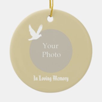 In Loving Memory Dove Memorial Christmas Ornament | Zazzle