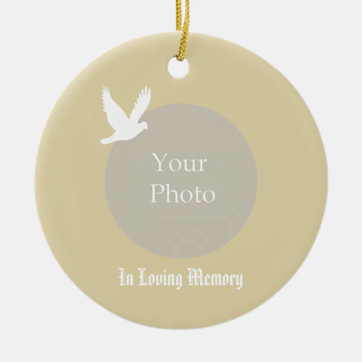 In Loving Memory Dove Memorial Christmas Ornament | Zazzle