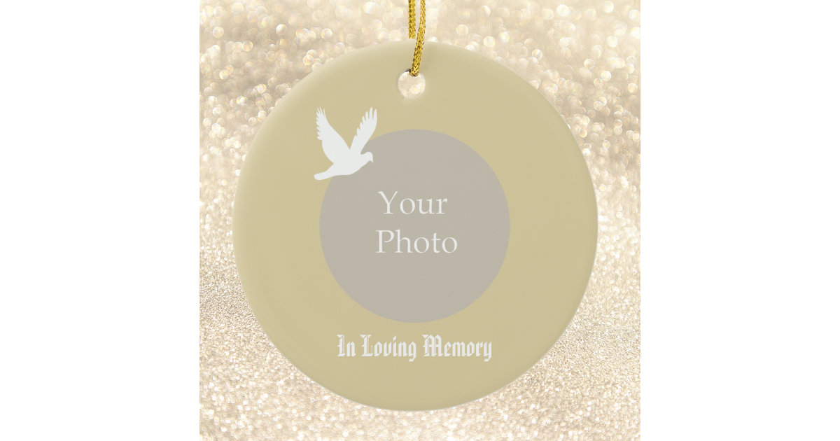 In Loving Memory Dove Memorial Christmas Ornament | Zazzle