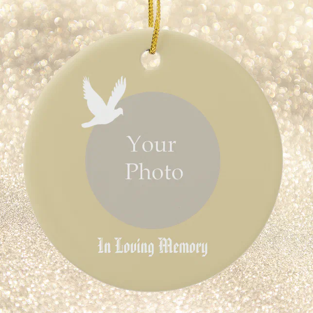 In Loving Memory Dove Memorial Christmas Ornament | Zazzle