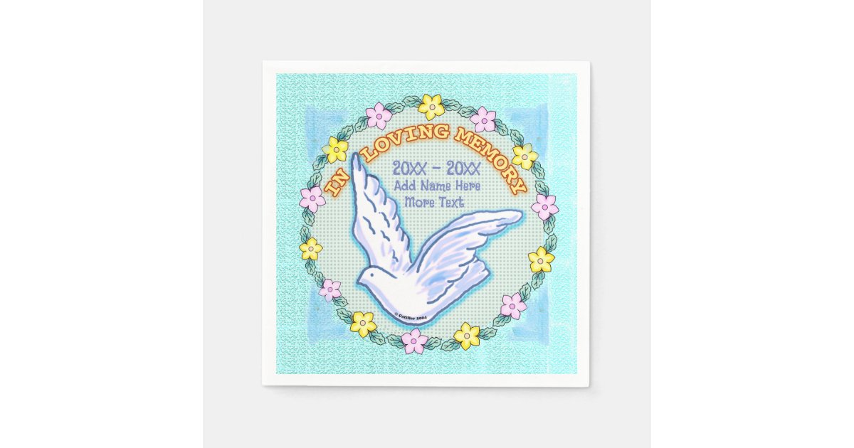 In Loving Memory Dove Memorial napkins | Zazzle