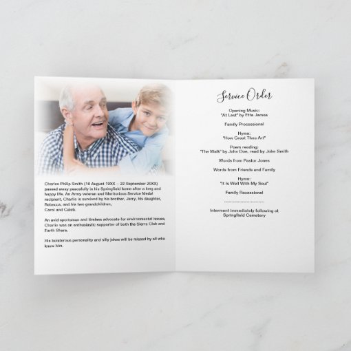 In Loving Memory Elegant Modern Funeral Program | Zazzle