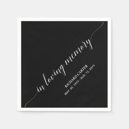 In Loving Memory | Elegant Script Memorial Funeral Napkins | Zazzle