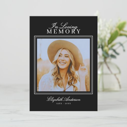 In Loving Memory Elegant Script & Photo Memorial Invitation | Zazzle