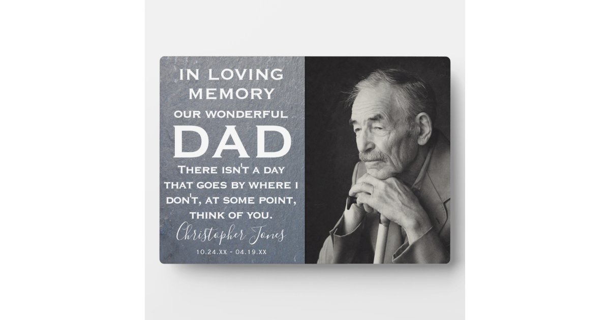 In Loving Memory Family Memorial | Gray Slate Plaque | Zazzle
