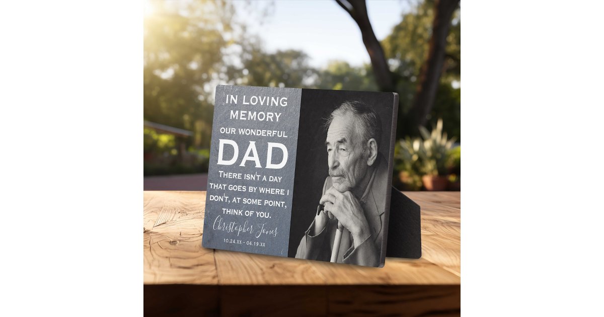 In Loving Memory Family Memorial | Gray Slate Plaque | Zazzle