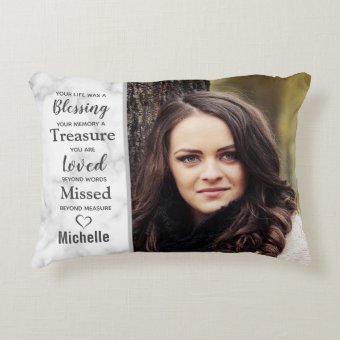 In Loving Memory Family Remembrance Memorial Accent Pillow | Zazzle