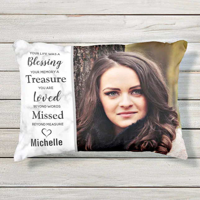 In Loving Memory Family Remembrance Memorial Accent Pillow | Zazzle