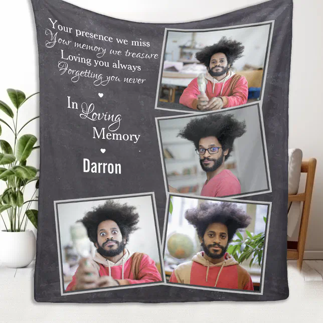 In Loving Memory Family Remembrance Memorial Fleece Blanket | Zazzle