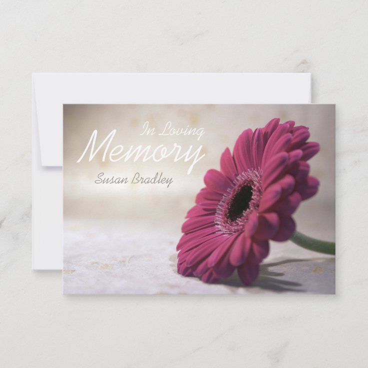 In Loving Memory Floral Memorial Service Announcement | Zazzle