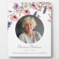 "In Loving Memory" Flower Photo Funeral Memorial Plaque | Zazzle