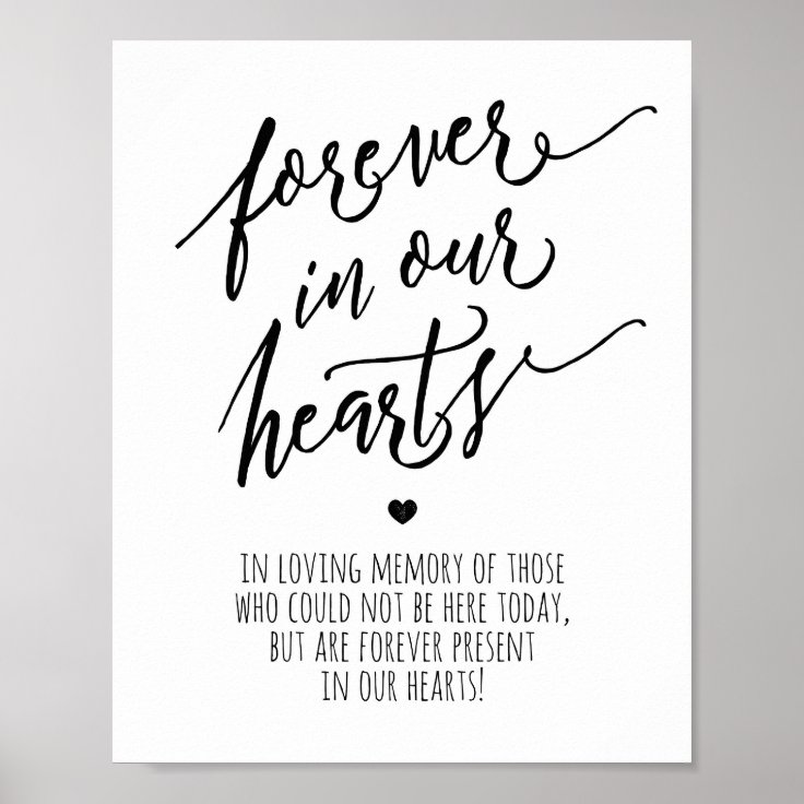In loving memory - forever in our heart print | Zazzle