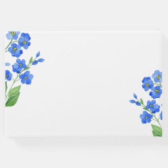 In Loving Memory Forget me Not Floral Condolences Guest Book | Zazzle