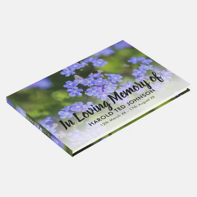 In Loving Memory | Forget-Me-Not Funeral Memorial Guest Book | Zazzle