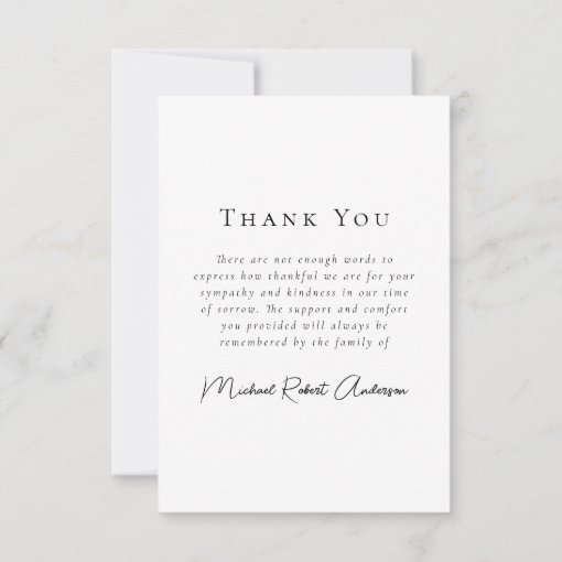 In Loving Memory | Four Photo Collage Funeral Thank You Card | Zazzle