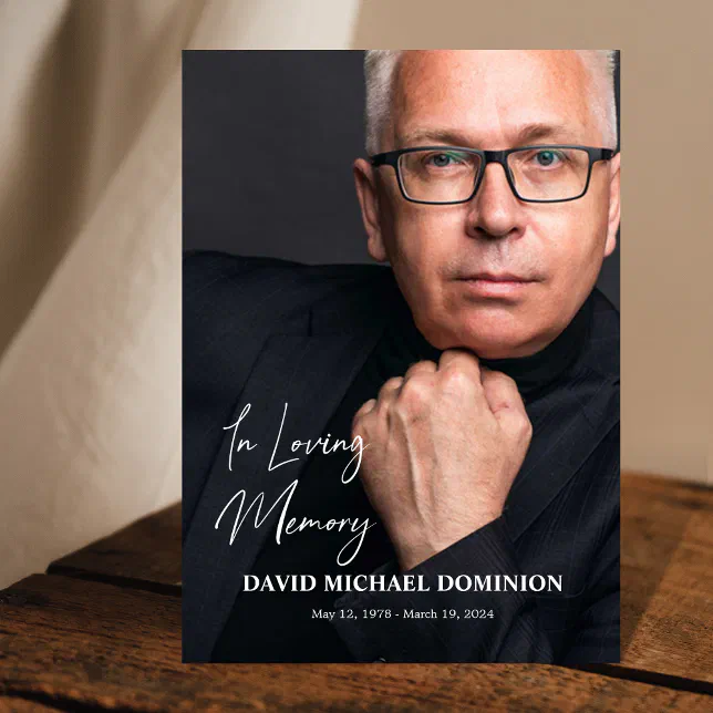 In Loving Memory Full Photo Flat Funeral Program | Zazzle