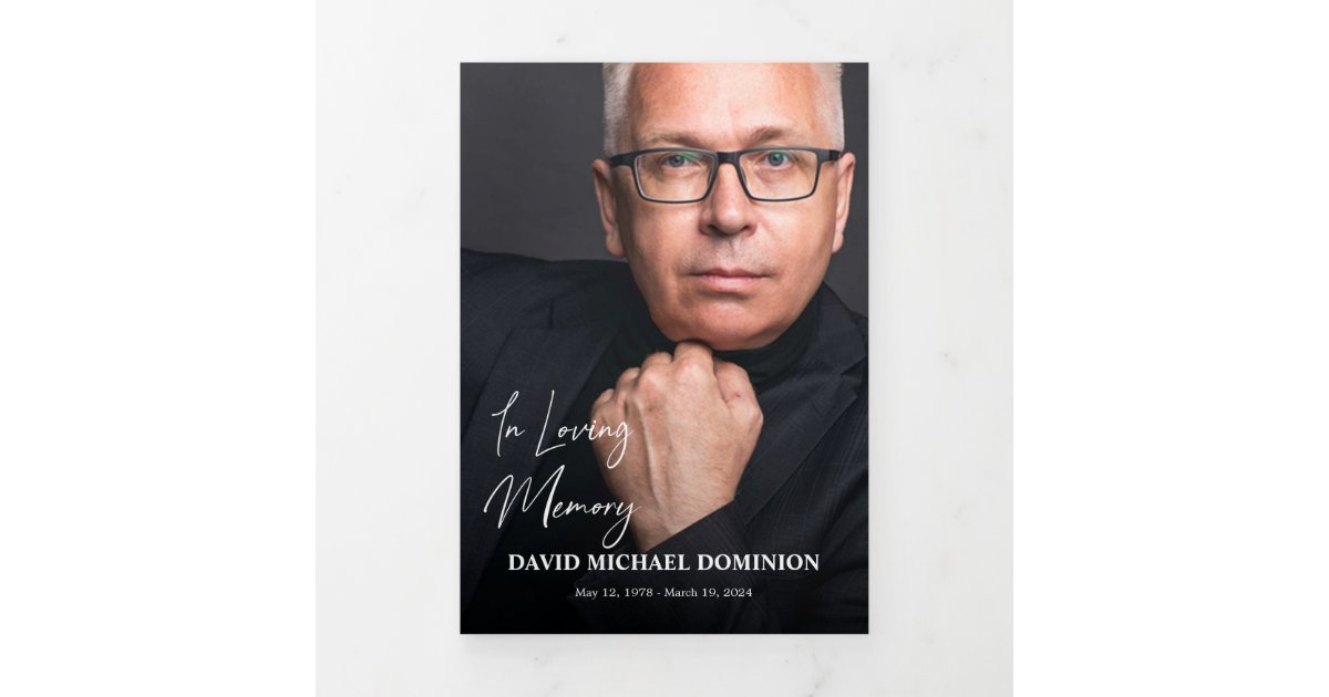 In Loving Memory Full Photo Memorial Program | Zazzle