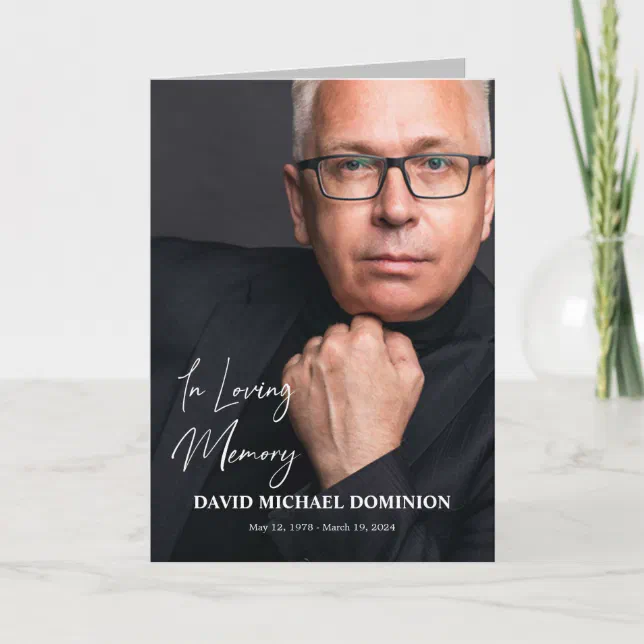 In Loving Memory Full Photo Memorial Program | Zazzle