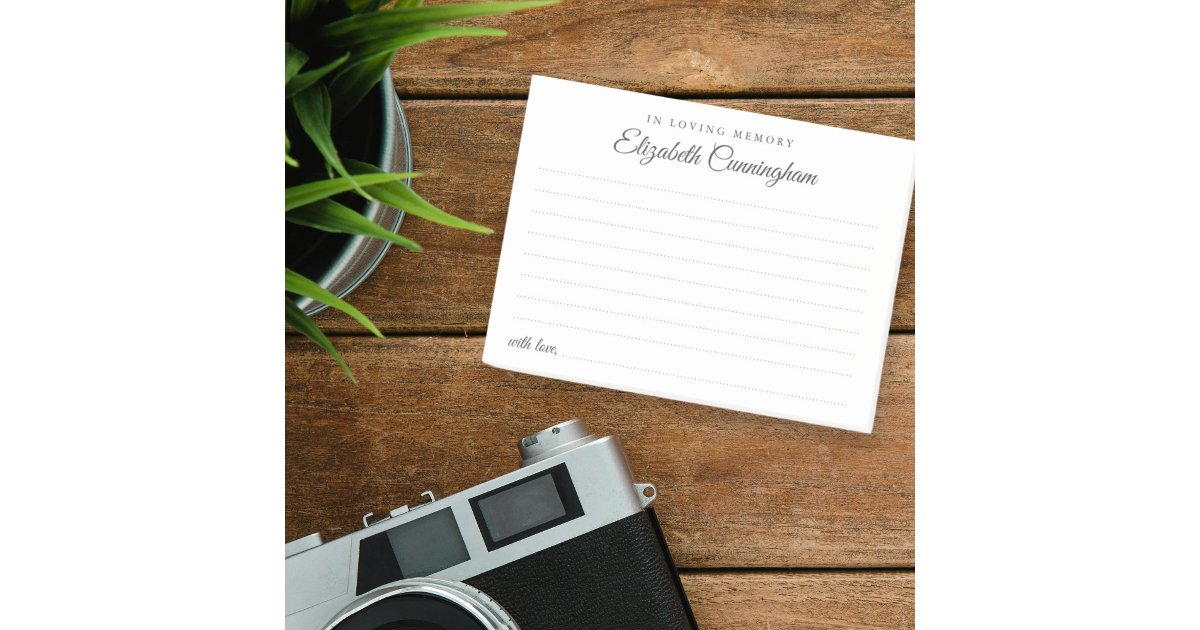 In Loving Memory Funeral Classic Share a Memory Post-it Notes | Zazzle