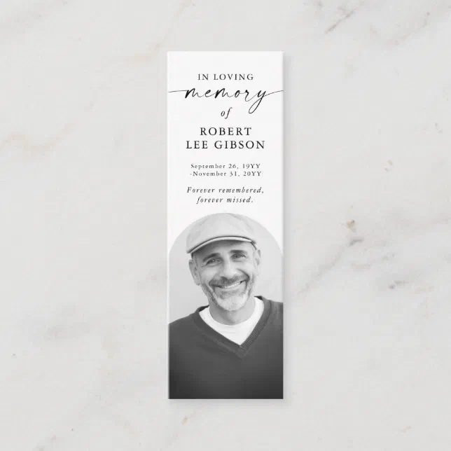 In Loving Memory Funeral Memorial Bookmark Card | Zazzle