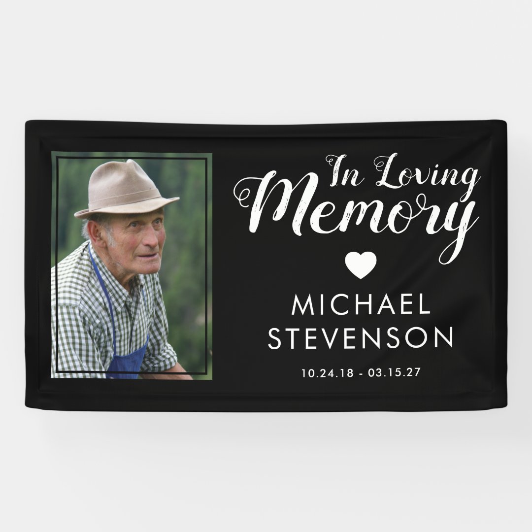 In Loving Memory | Funeral Memorial Photo Banner | Zazzle