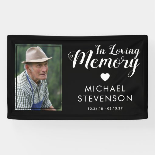 In Loving Memory | Funeral Memorial Photo Banner | Zazzle