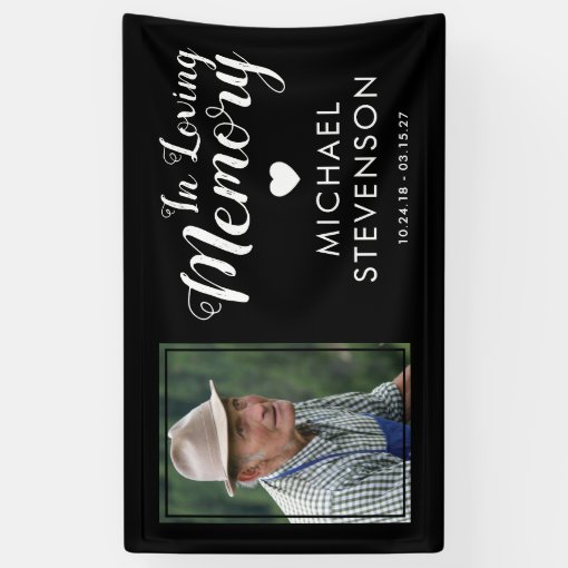 In Loving Memory | Funeral Memorial Photo Banner | Zazzle