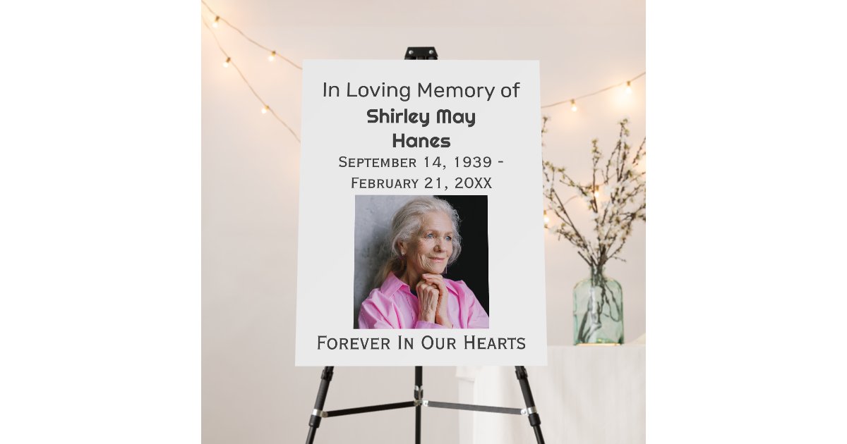 In Loving Memory Funeral Memorial Photo Board | Zazzle