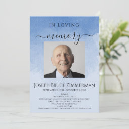 In Loving Memory Funeral Memorial Service Photo Invitation | Zazzle