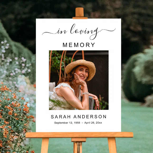 In Loving Memory Funeral Memorial Sign Foam Board | Zazzle