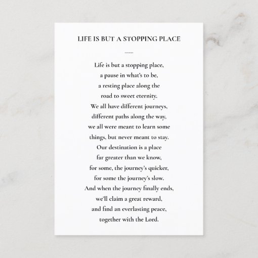 In Loving Memory Funeral Prayer Card with Photo | Zazzle