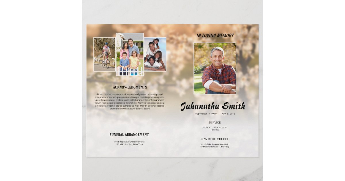 In Loving Memory-Funeral Program Flyer | Zazzle