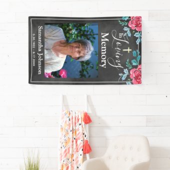 In Loving Memory Funeral Remembrance Banner | Zazzle