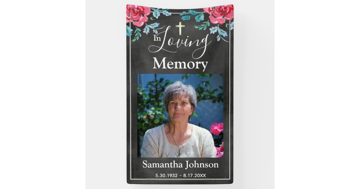 In Loving Memory Funeral Remembrance Banner | Zazzle