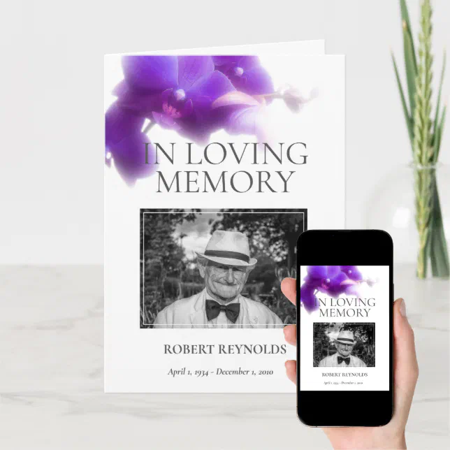 In Loving Memory Funeral Service Program Template | Zazzle