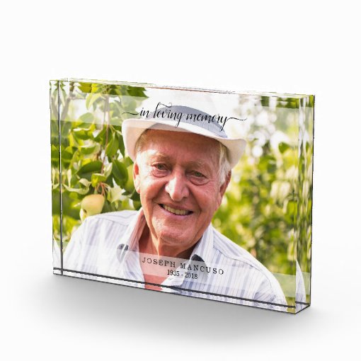 In Loving Memory Funeral Sympathy Horizontal Acrylic Award | Zazzle